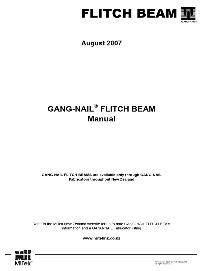 Mitek Flitch Beam | PDF | Beam (Structure) | Framing (Construction)