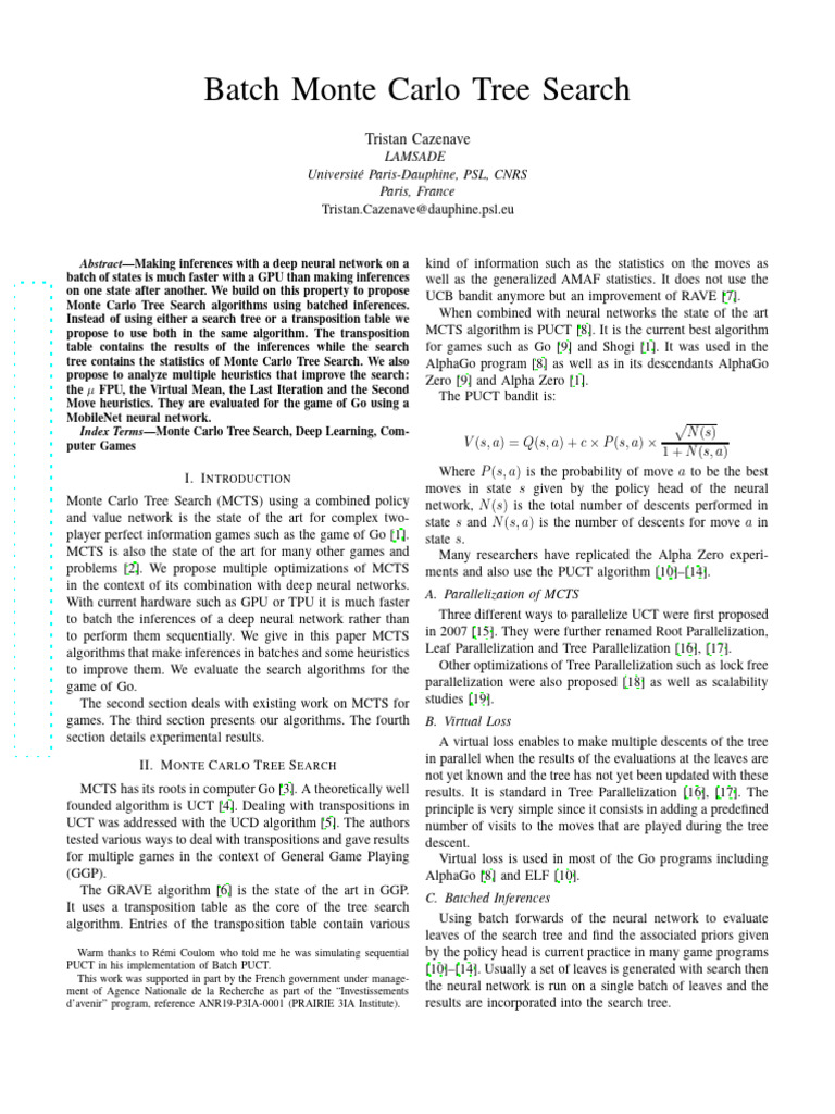Batch Monte Carlo Tree Search | PDF | Applied Mathematics | Algorithms