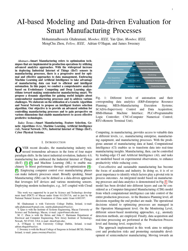 AI-based Modeling and Data-Driven Evaluation For Smart Manufacturing ...