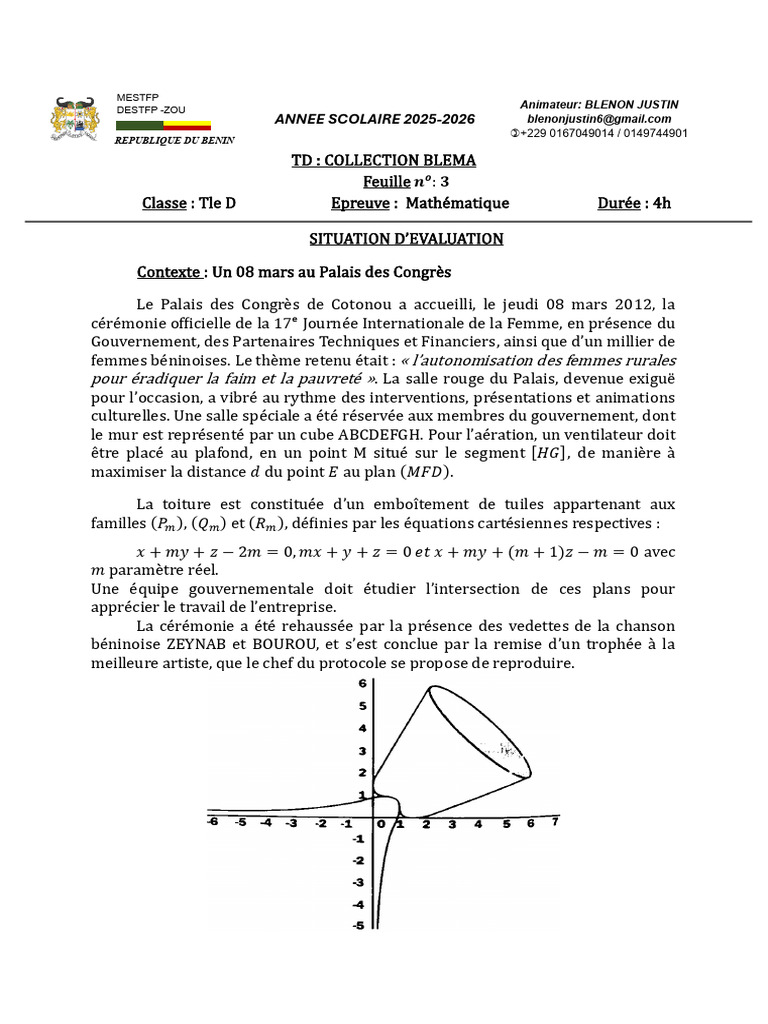 TD BLEMA Tle D Feuille 3-25-26-1 | PDF | Coordonnées cartésiennes ...