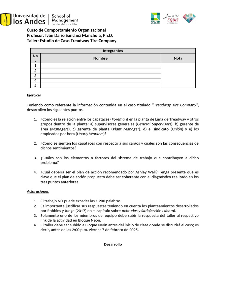 Estudio de Caso Treadway Tire Company | PDF