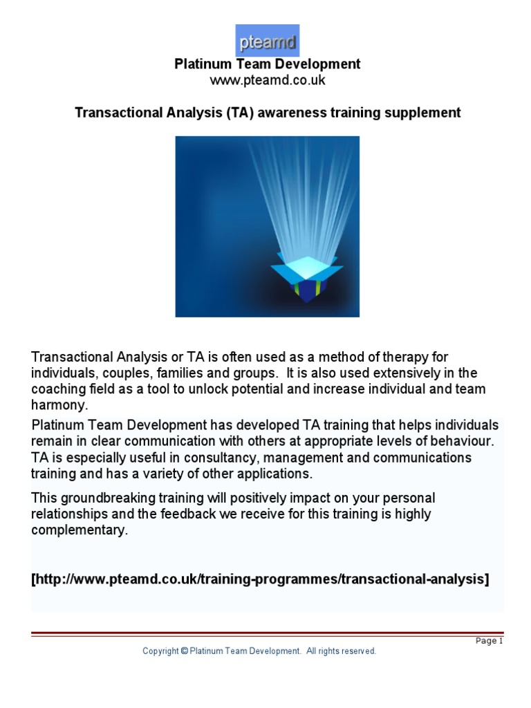 Transactional Analysis Handout Pteamd | PDF | Clinical Psychology ...