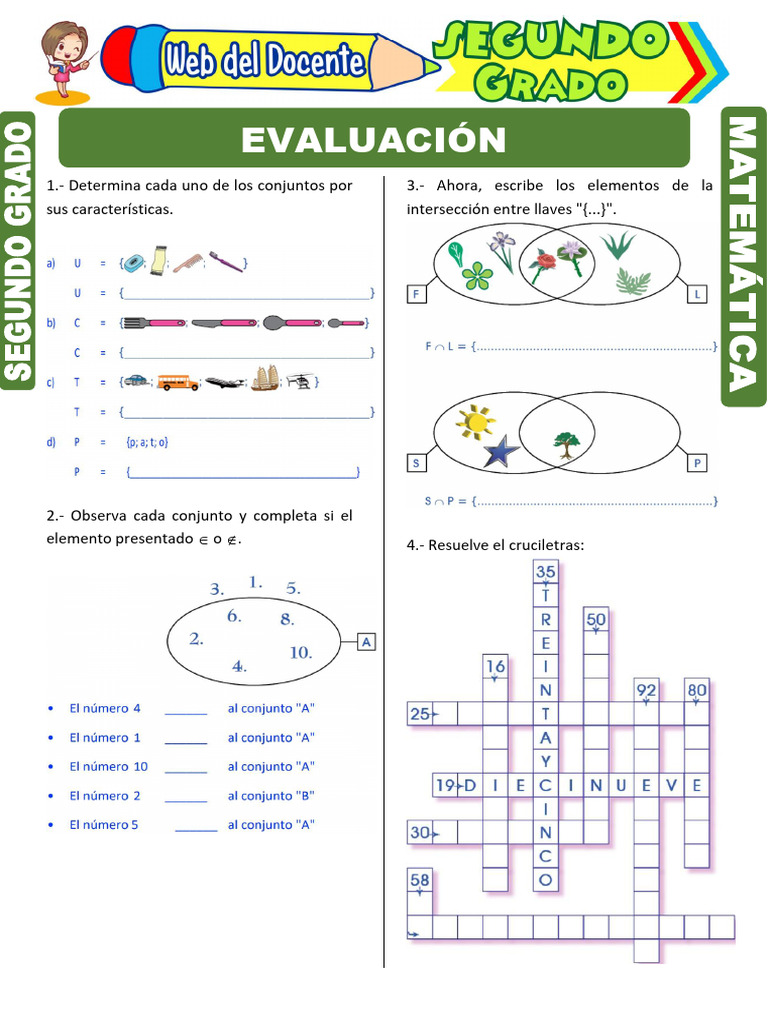 Evaluacion de Matematica Para Segundo Grado de Primaria (1) | PDF