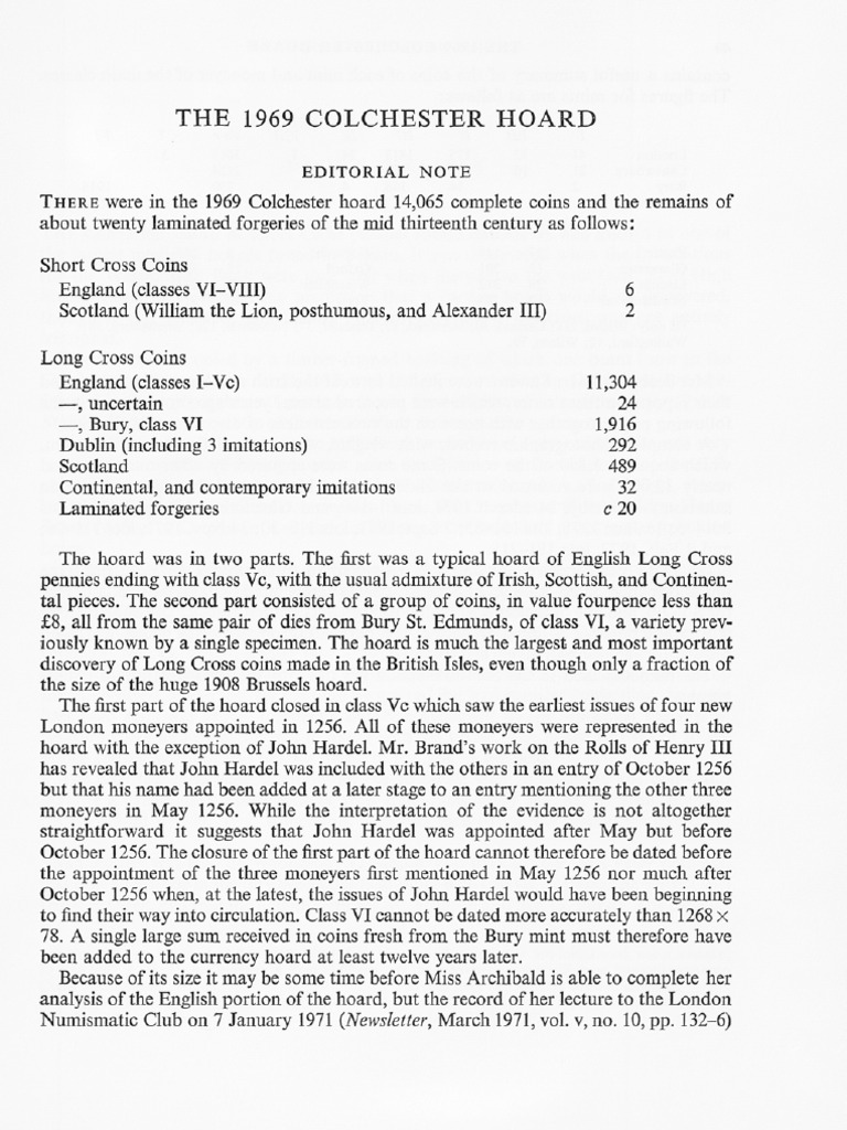 The 1969 Colchester Hoard / (David T.-D. Clarke, W.A. Seaby, Ian ...