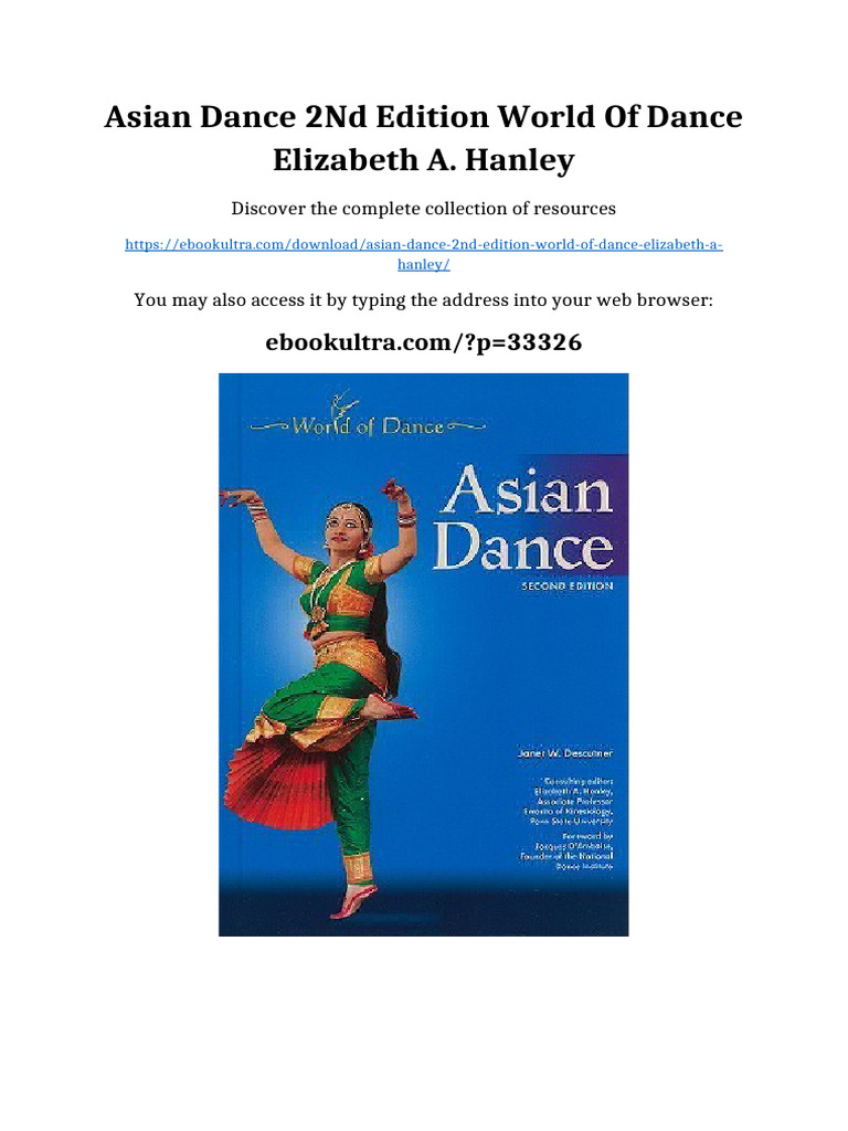 Asian Dance 2nd Edition World of Dance Elizabeth A. Hanley Online ...