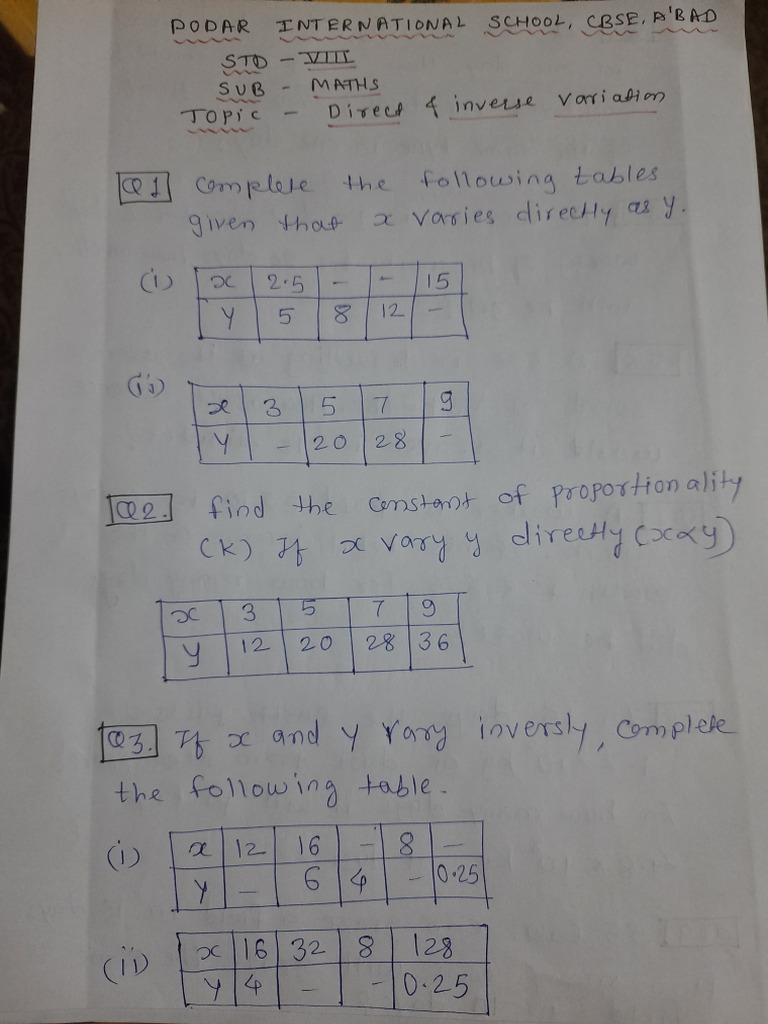 Direct & Inverse Proportion | PDF