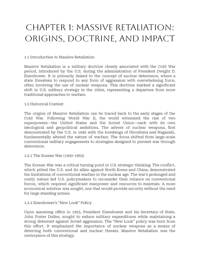 Chapter 1_ Massive Retaliation_ Origins, Doctrine, And Impact | PDF ...