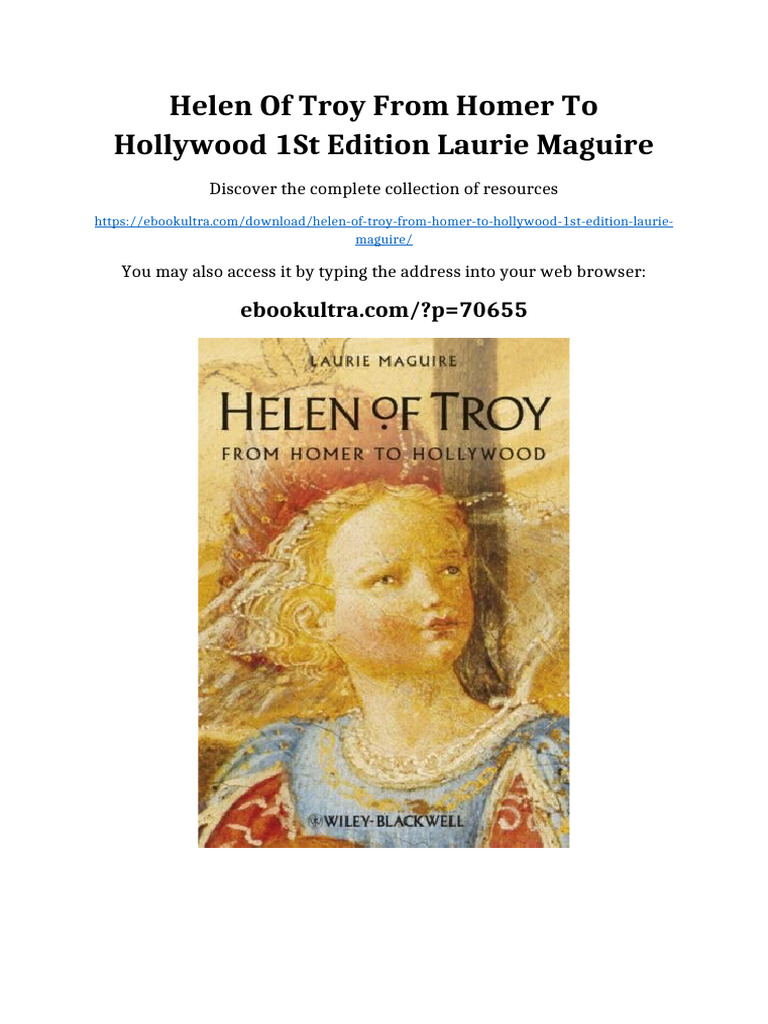 Helen of Troy From Homer to Hollywood 1st Edition Laurie Maguire ...