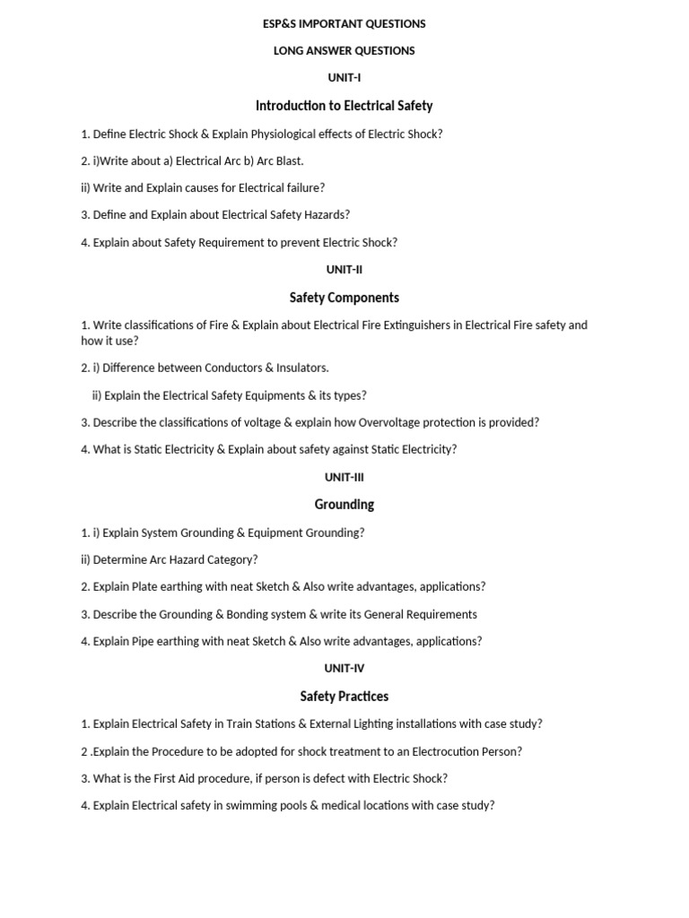 Esp&s Important Questions | PDF | Manufactured Goods | Occupational ...