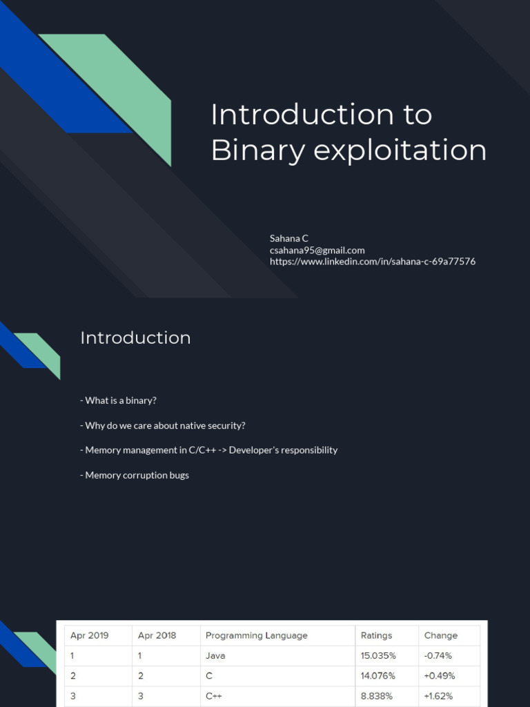 Introduction To Binary Exploitation | PDF | Software | Computer Science
