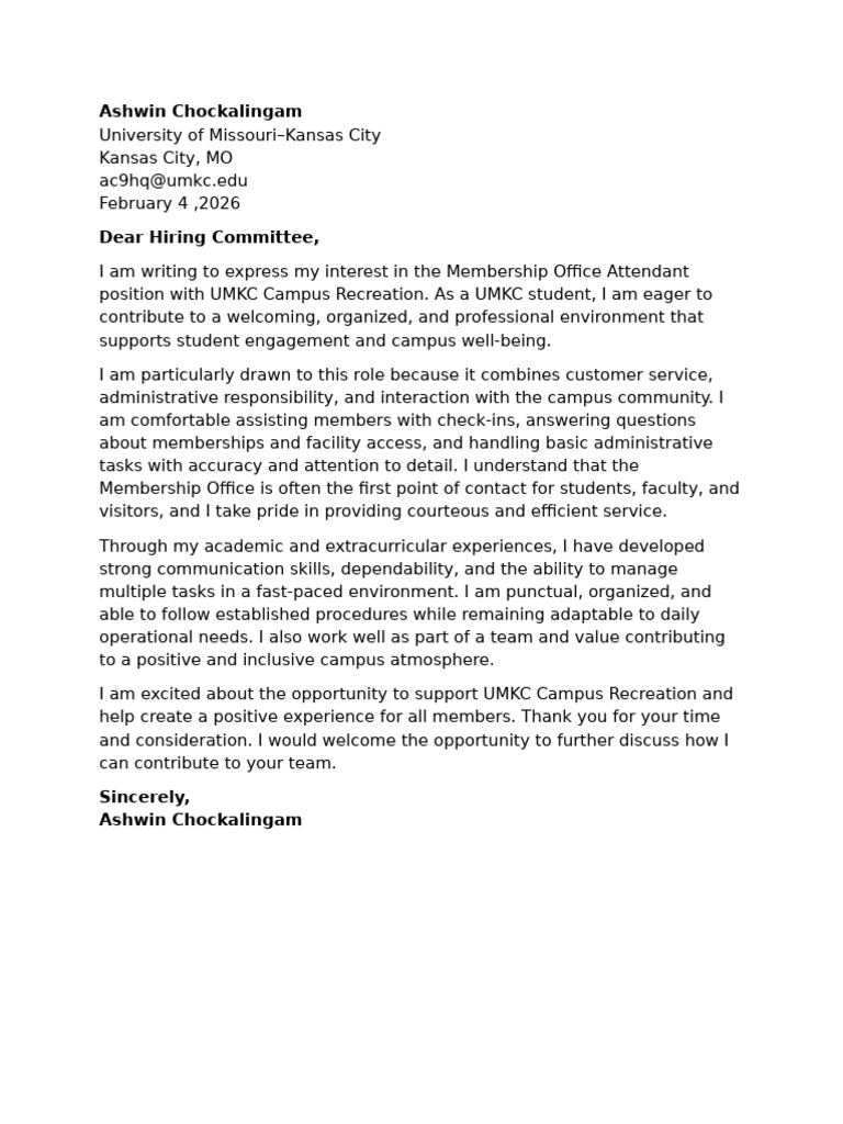 Cover Letter | PDF