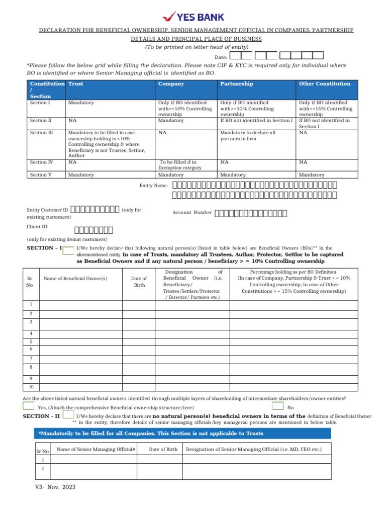 Beneficial Ownership Declaration Form PDF | PDF | Environmental Law ...
