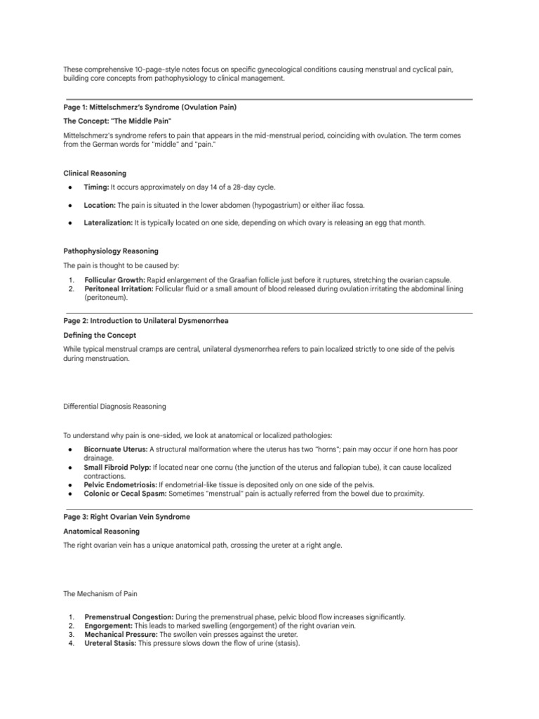 Menstrual Pain and PMS Notes | PDF | Premenstrual Syndrome | Menstrual ...