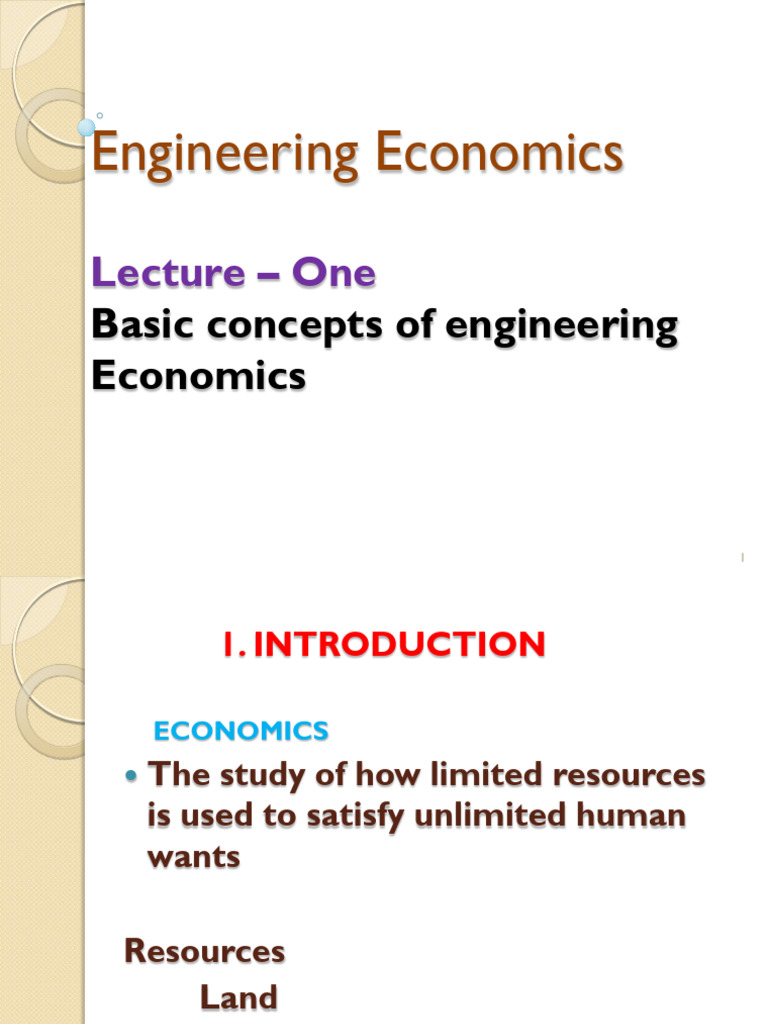 Basic Concepts of Engineering Economics | PDF | Interest | Money