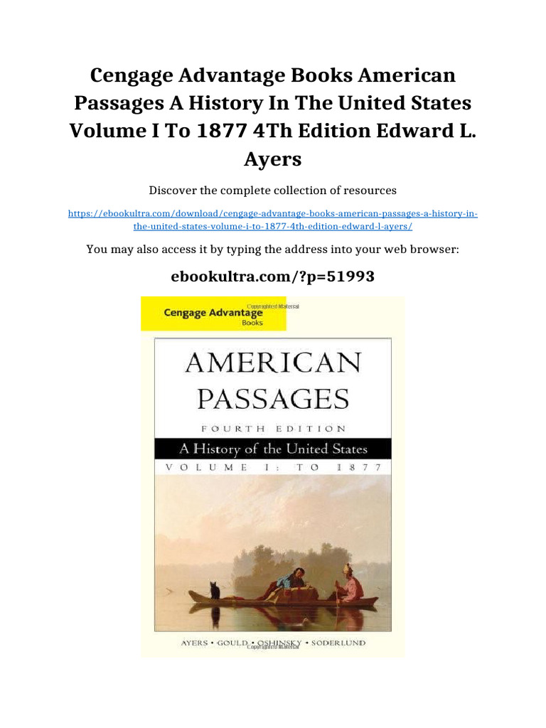 Cengage Advantage Books American Passages A History in The United ...