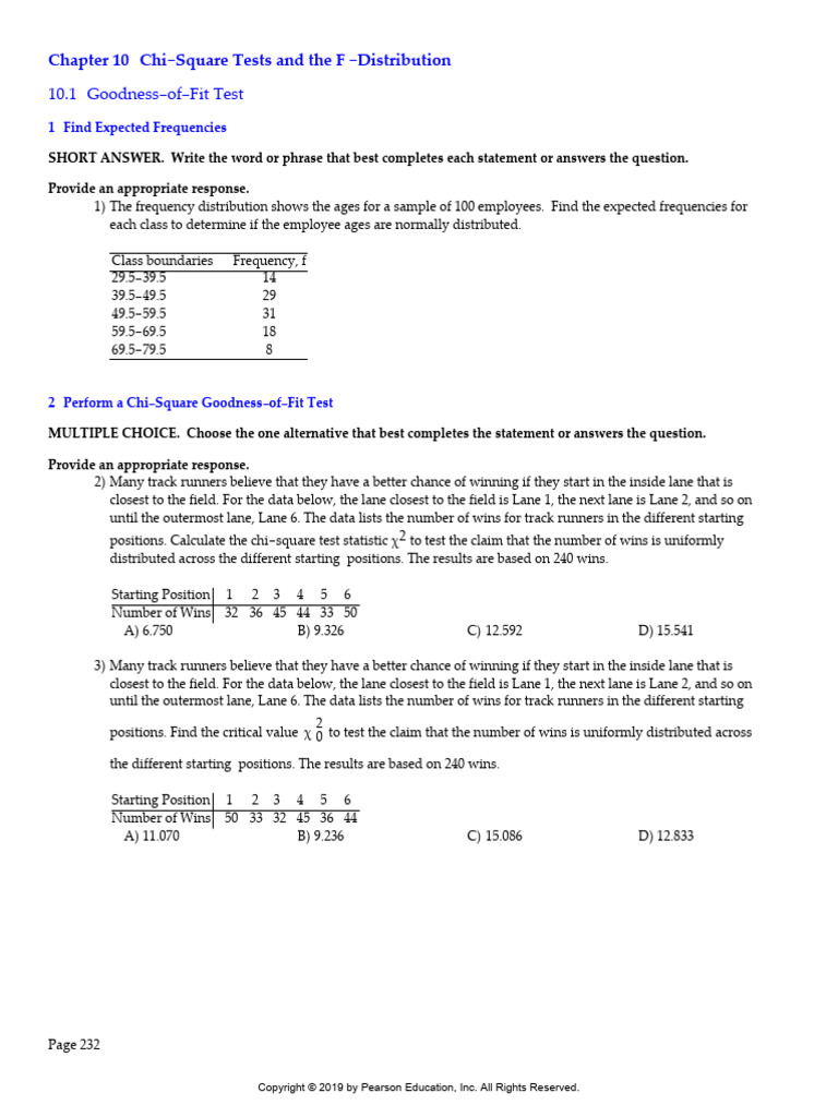 les7e_ptb_10 | PDF | Chi Squared Test | Variance