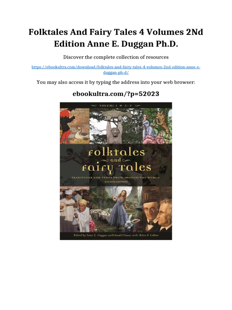 Folktales and Fairy Tales 4 Volumes 2nd Edition Anne E. Duggan Ph.D ...