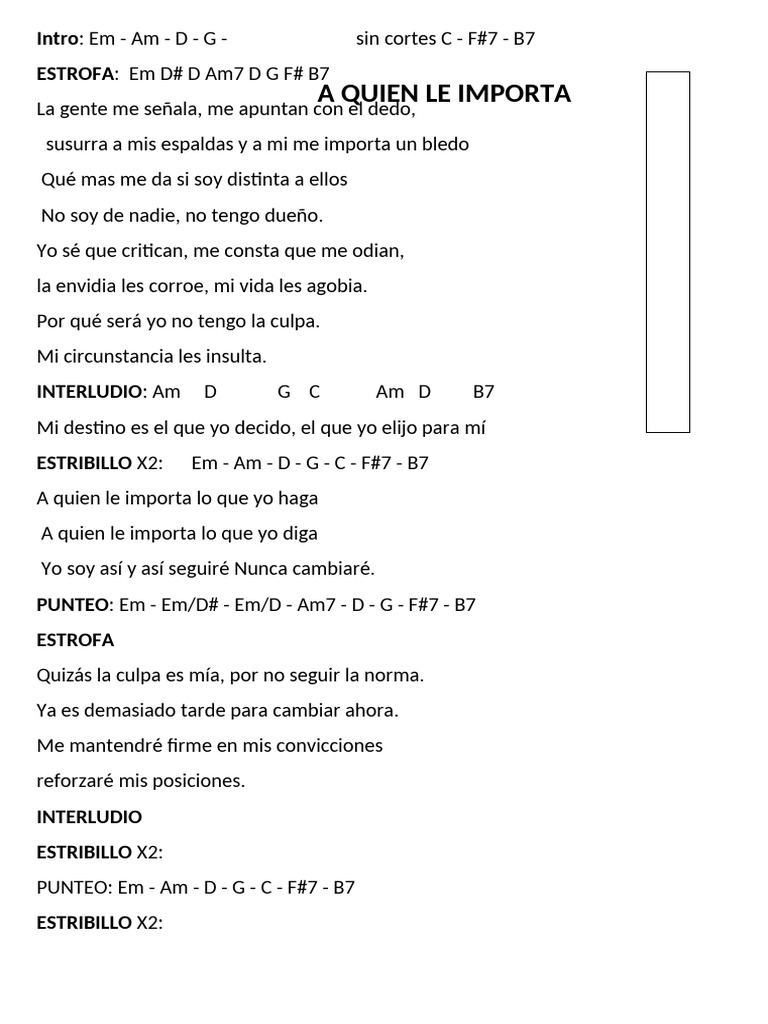 A Quien Le Importa | PDF