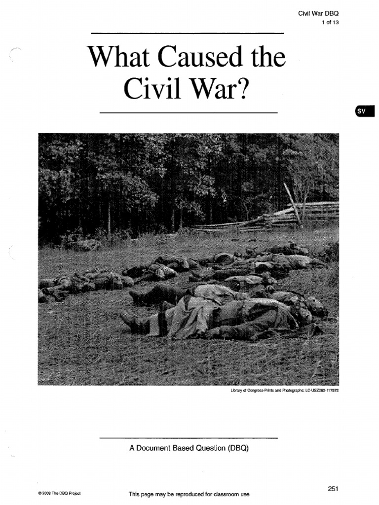 Causes of the Civil War DBQ | PDF