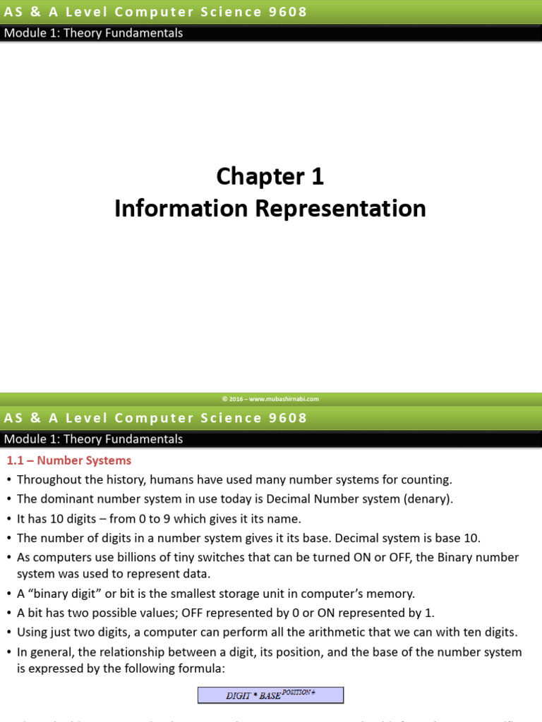 1.1 - Information Representation | PDF | Data Compression | Sampling ...
