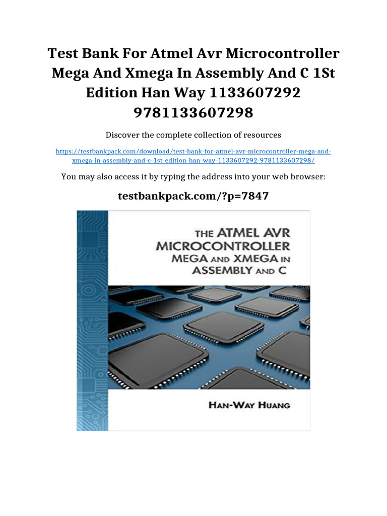 Test Bank for Atmel AVR Microcontroller MEGA and XMEGA in Assembly and ...
