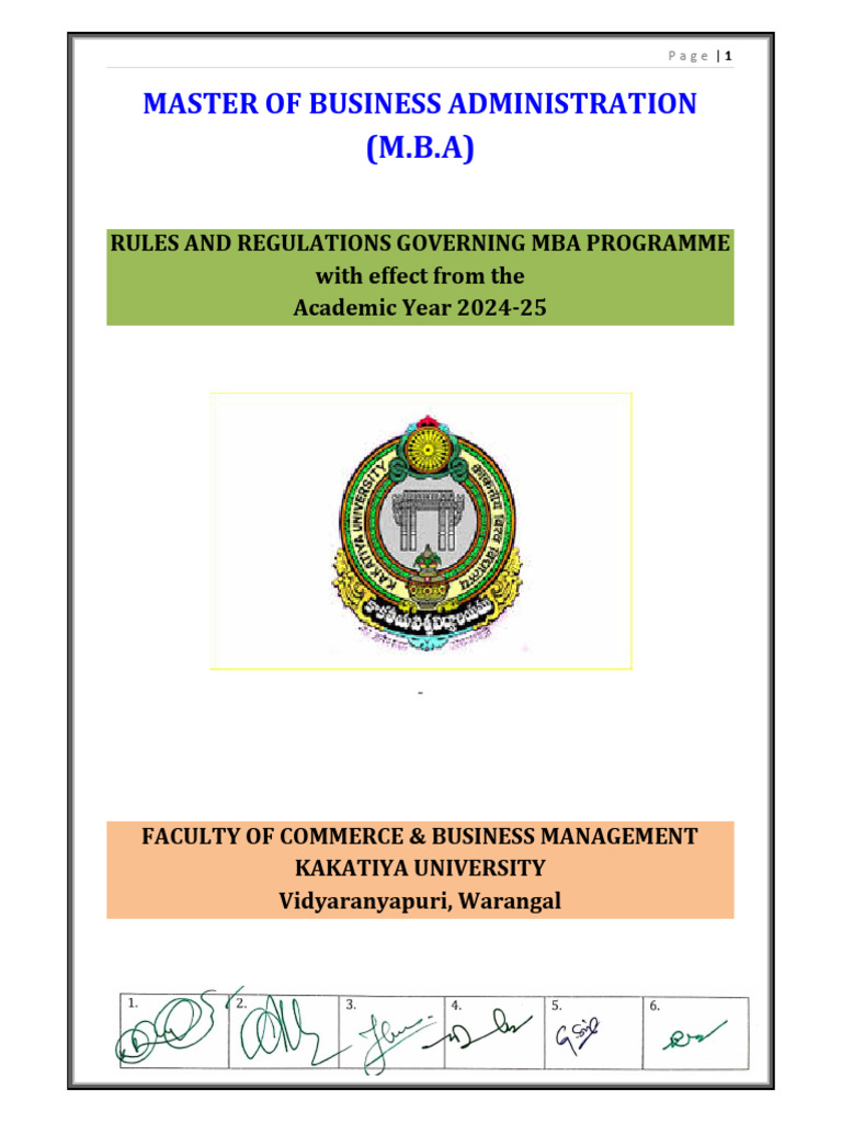 MBA - Revised Syllabus - 19-09-2024 | PDF | Master Of Business ...