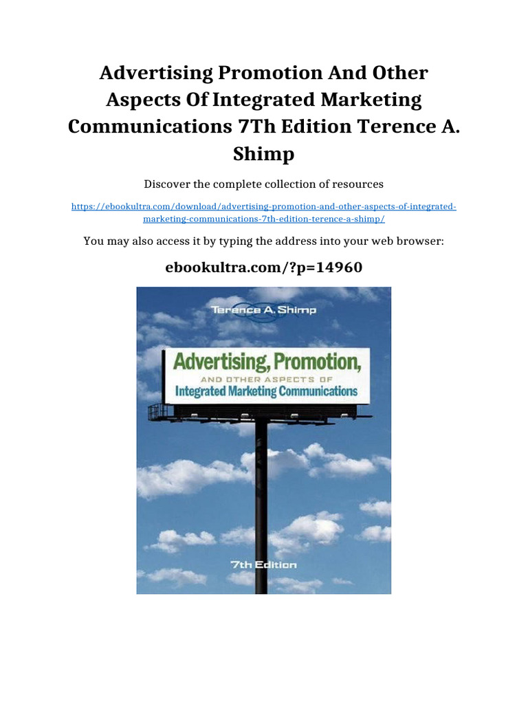 Advertising Promotion and Other Aspects of Integrated Marketing ...