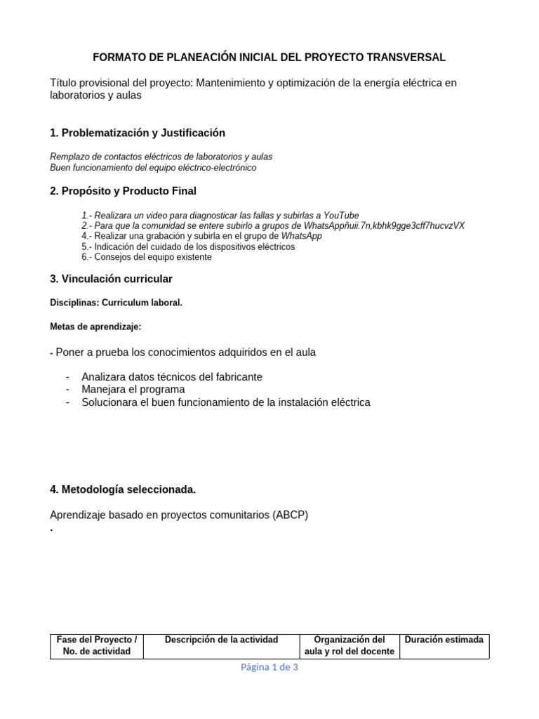 Proyecto Transversal | PDF | Maestros | Aprendizaje