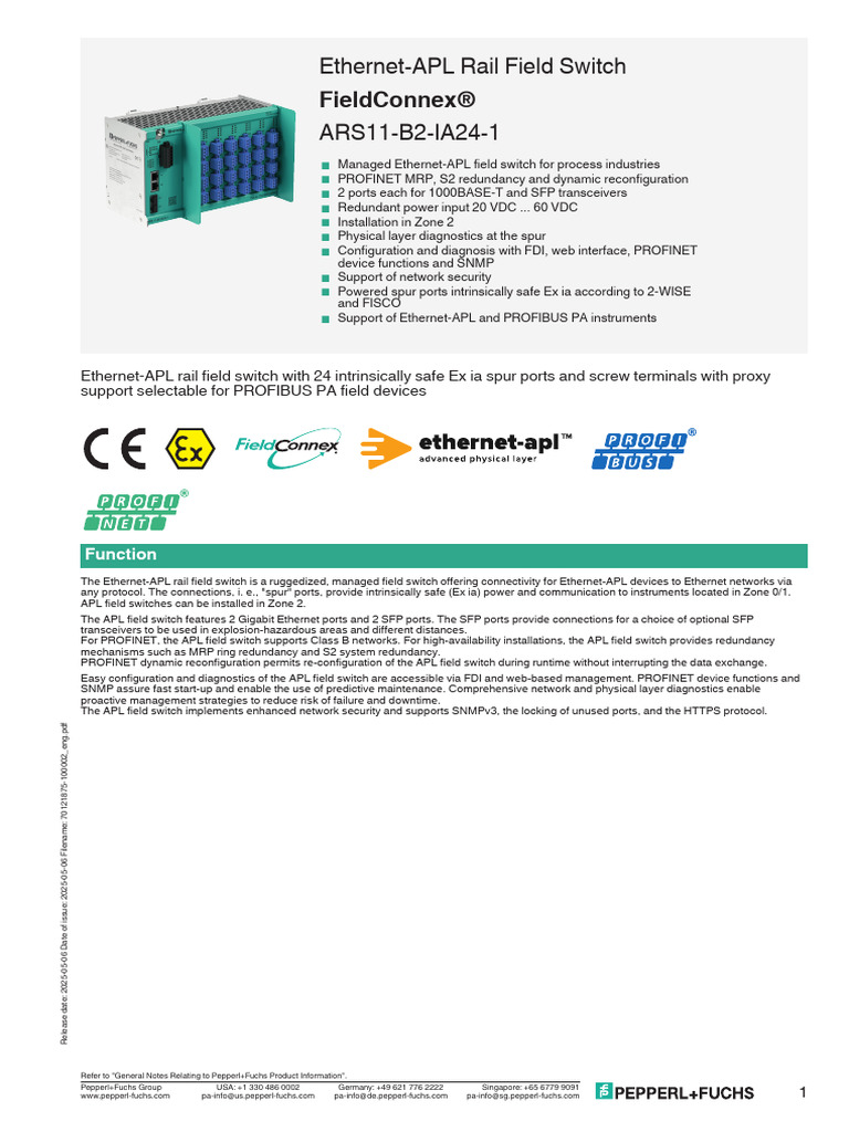 APL Field Switch Siemens | PDF