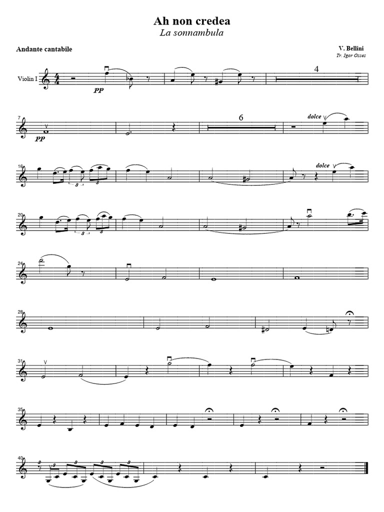 Ah, Non Credea Violin 1 | PDF | Opéra