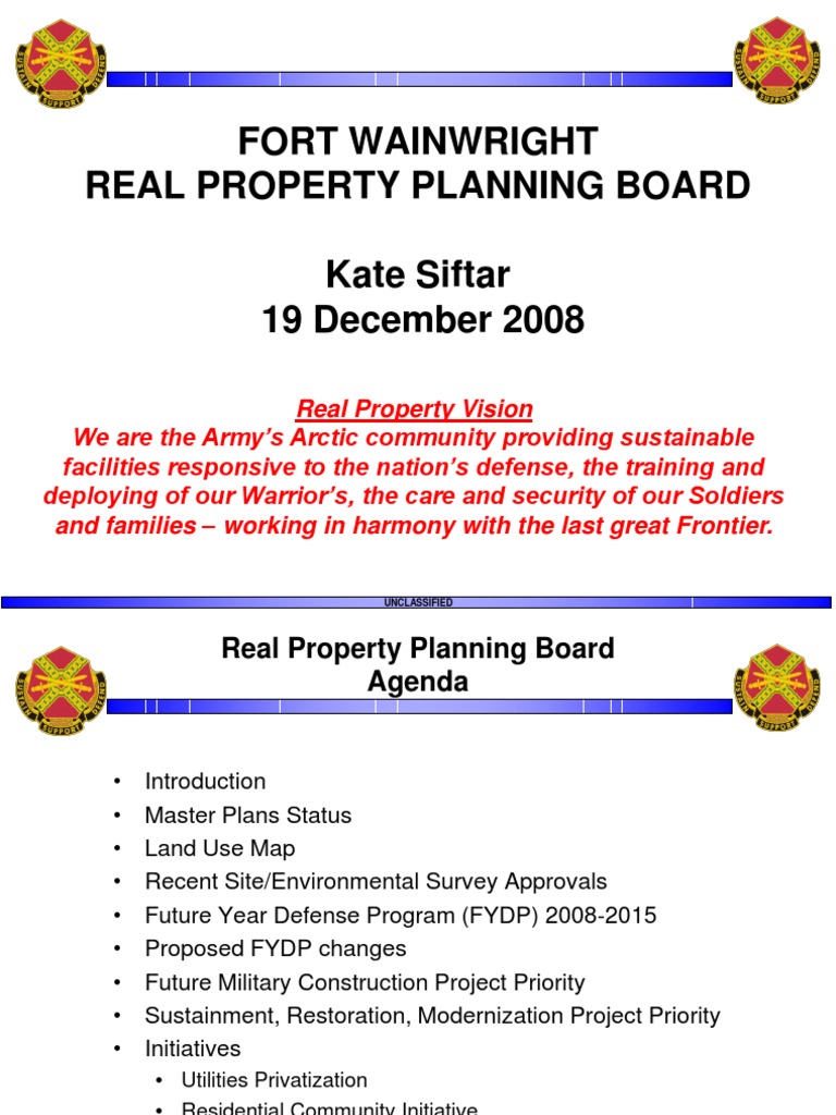 Fort Wainwright Real Property Planning Board Kate Siftar 19 December ...