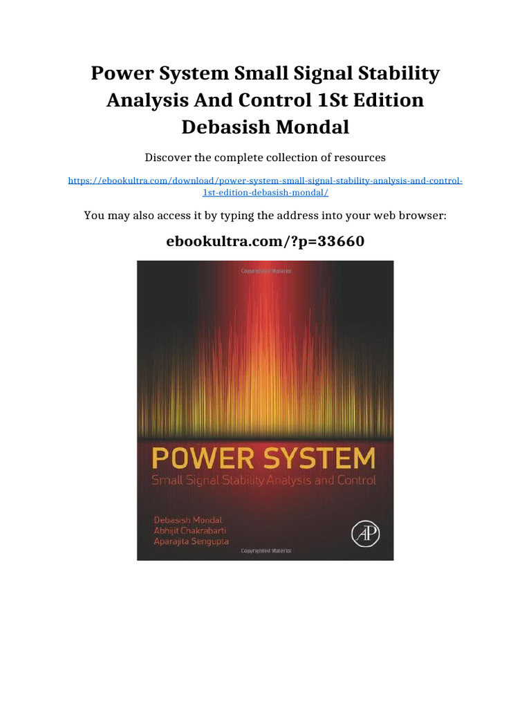 Power System Small Signal Stability Analysis and Control 1st Edition ...