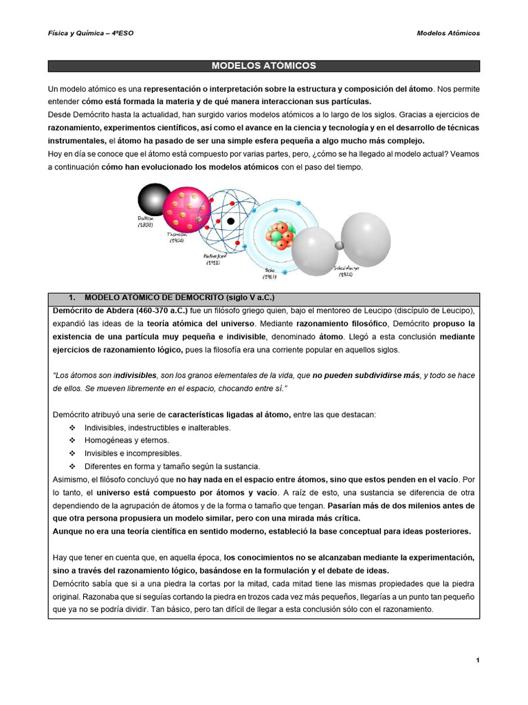 Modelos Atómicos - 2025 | PDF | Átomos | Núcleo atómico
