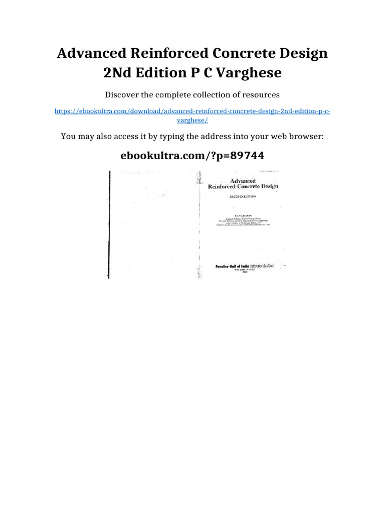 Advanced Reinforced Concrete Design 2nd Edition P C Varghese Online ...