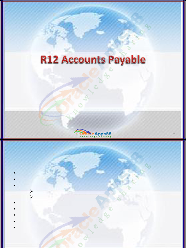 Oracle R12 Account Payables | PDF | Accounts Payable | Invoice
