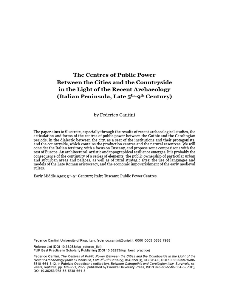 The Centres of Public Power Between the Cities And | PDF