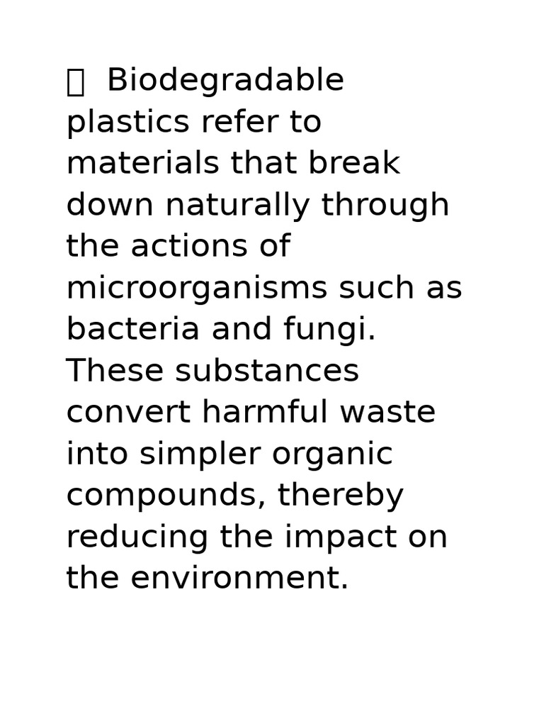 Biodegradable Plastics Science- Copy | PDF | Biodegradation | Plastic