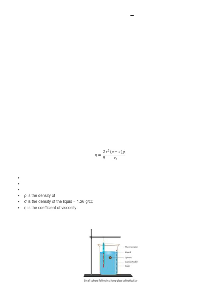 EXPERIMENT NO 08 - Coefficient of Viscosity | PDF | Viscosity | Velocity