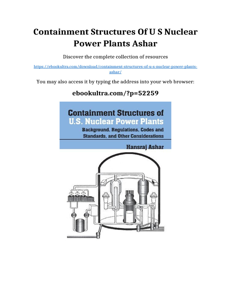 Containment structures of U S nuclear power plants Ashar Kindle & PDF ...