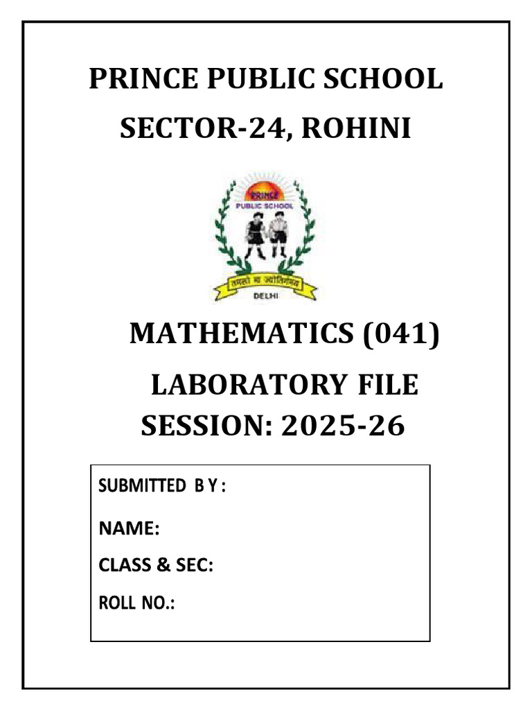 Front Page Practical File-1 | PDF