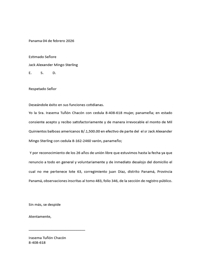 Carta Irasema2 | PDF