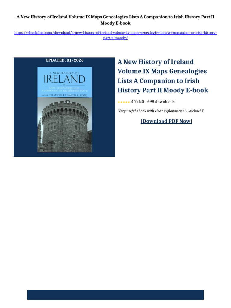 A New History of Ireland Volume IX Maps Genealogies Lists A Companion ...