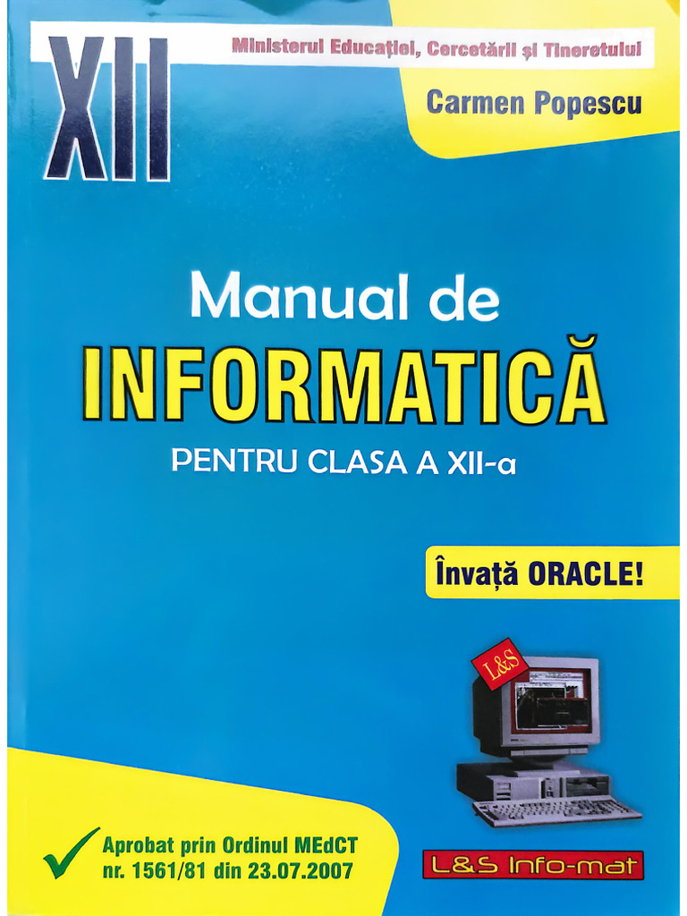Carmen Popescu - Manual de Informatica Clasa XII Oracle | PDF