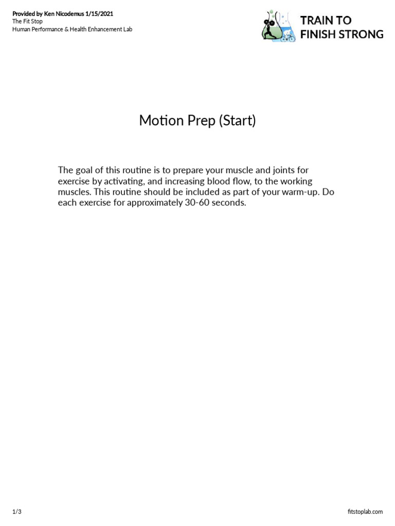 Motionprep(Start) | PDF | Arm | Shoulder