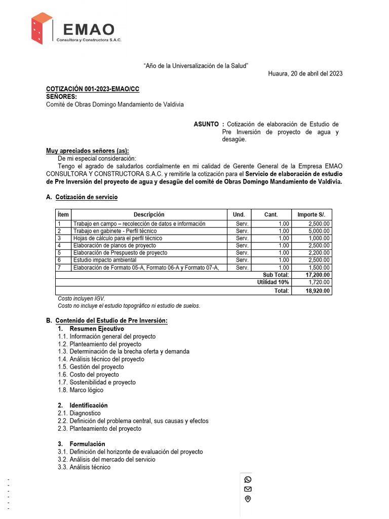 Cotizacion Emao | PDF | Business | Economias