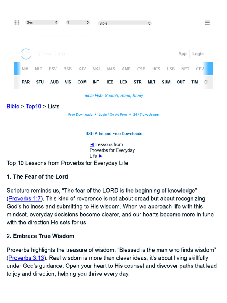 10 Wise Lessons From Proverbs | PDF | Humility