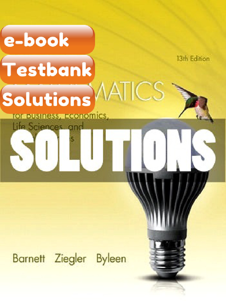 Testbank Finite Mathematics for Business Economics Life Sciences and ...