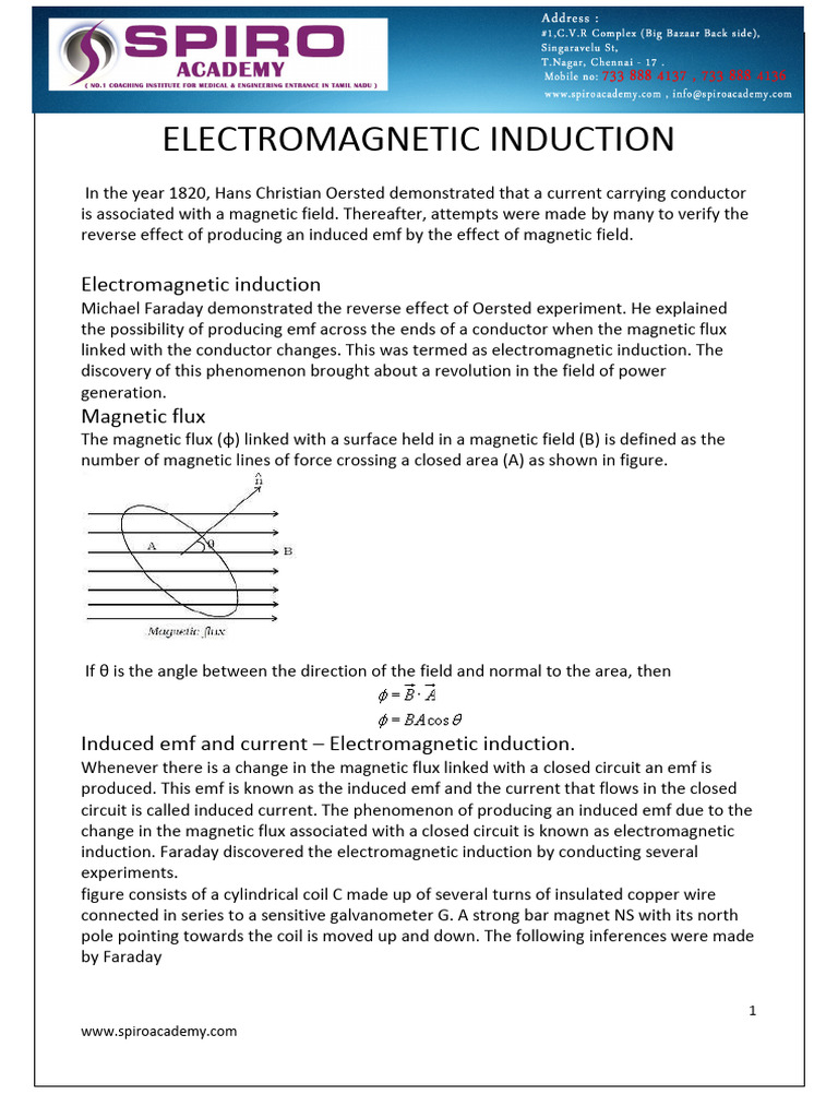 Electromagnetic Induction | PDF | Electromagnetic Induction | Inductance