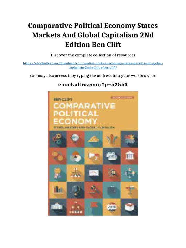 Comparative Political Economy States Markets and Global Capitalism 2nd ...