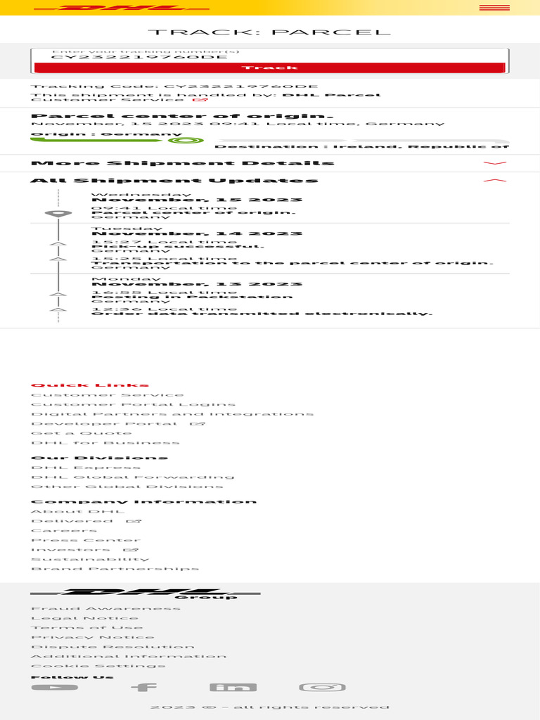 Track & Trace Parcel - DHL - Nigeria | PDF
